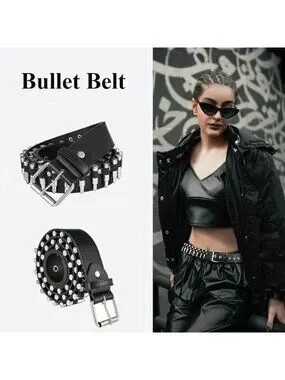 Accessories | Studded Belts Women Stud Punk Rock Woman Girls Black ...